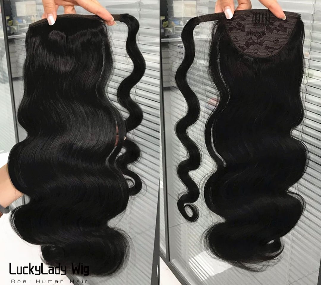 Human Hair Ponytail Extensions Clips in 9A Top Quality Remy Hair Real ...