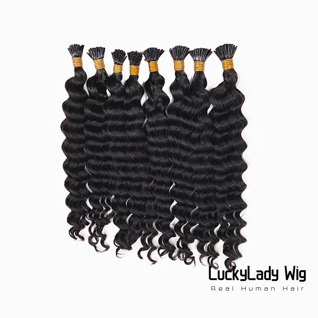 Deep Wave 100% Human Hair I Tip Hair Extensions Real Human Deep Wavy ...