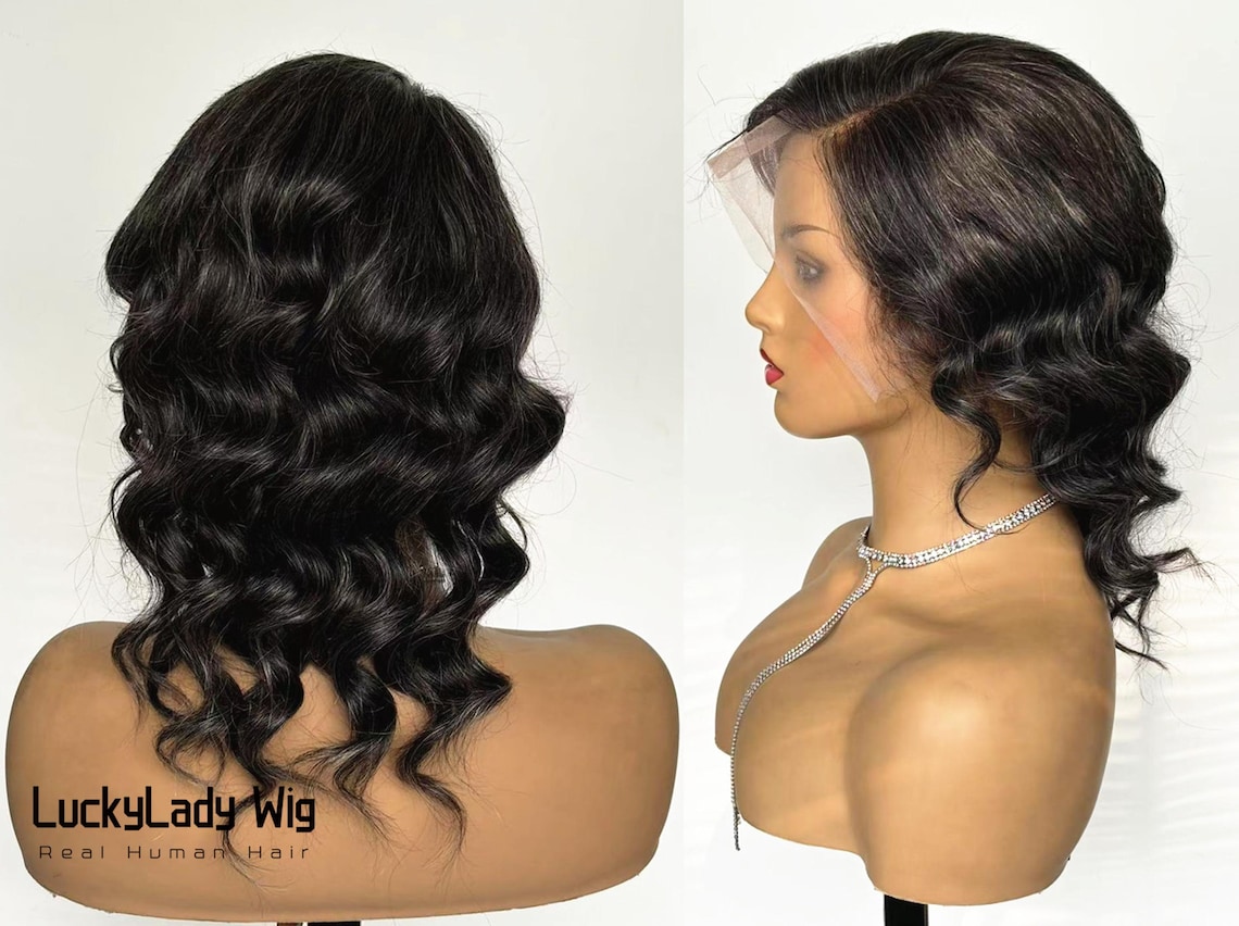 Pelucas de cabello color sal y pimienta, con encaje frontal gris de ...