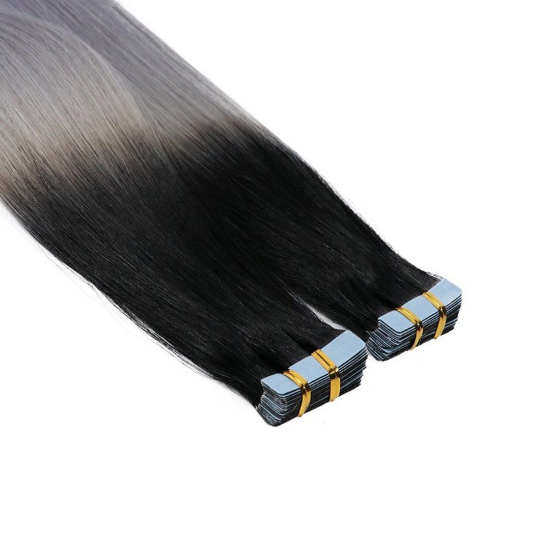 Tape in Human Hair Extensions 100% Human Hair Straight Skin Weft Glue ...