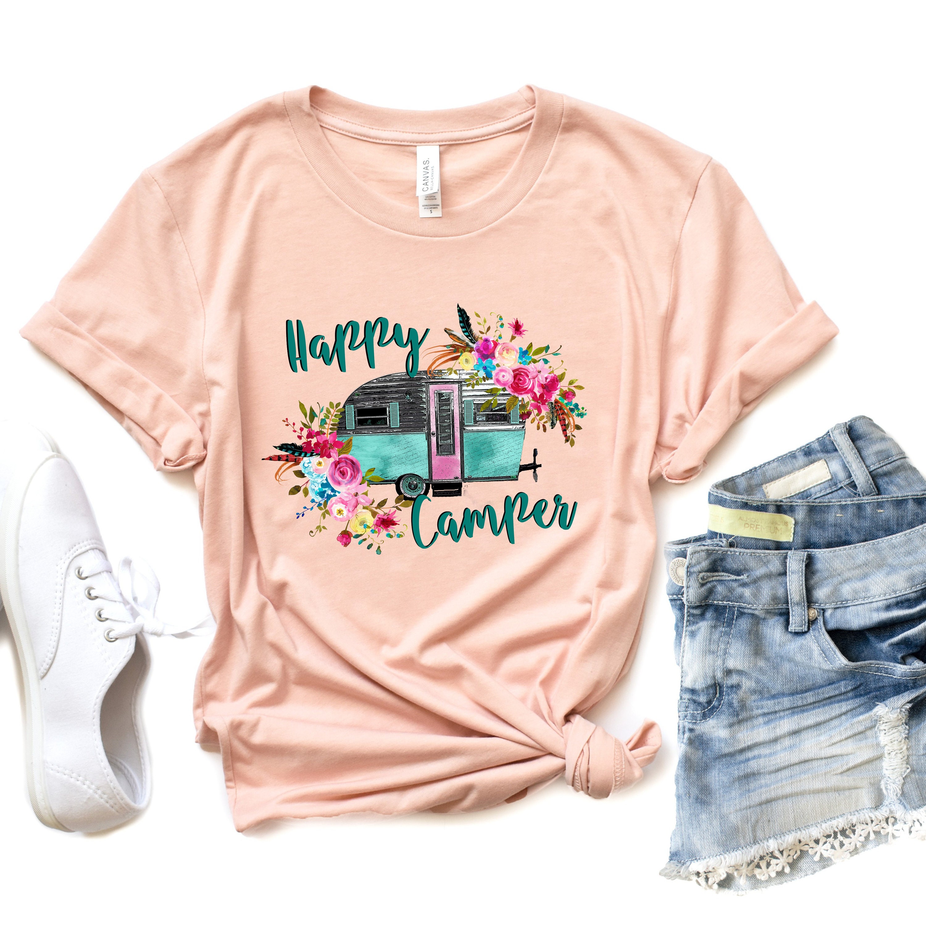 Happy Camper Shirtcamping Shirtcamper Giftsummer | Etsy