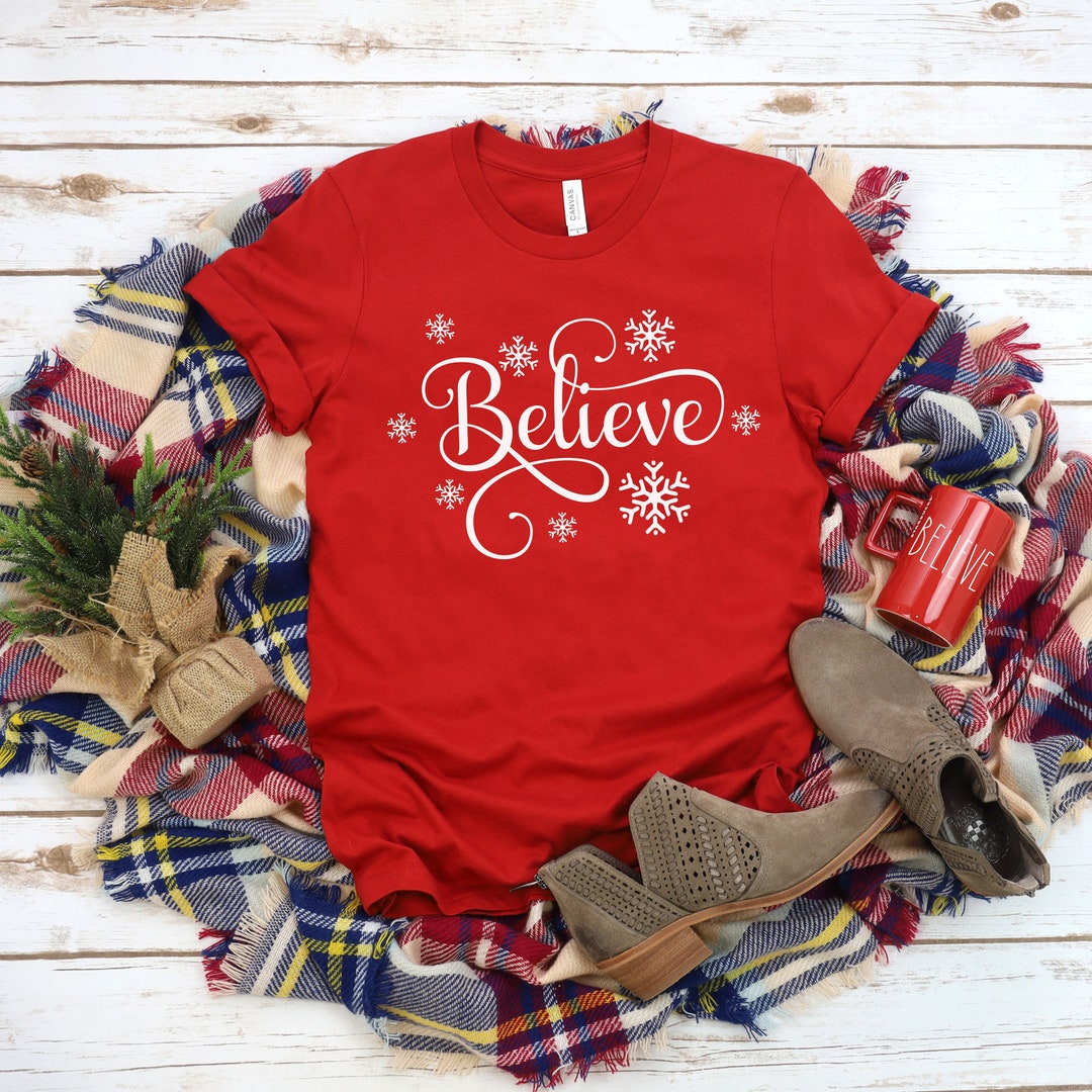 Christmas Shirtsbelieve Christmas Shirtchristmas Shirt Women'swinter ...