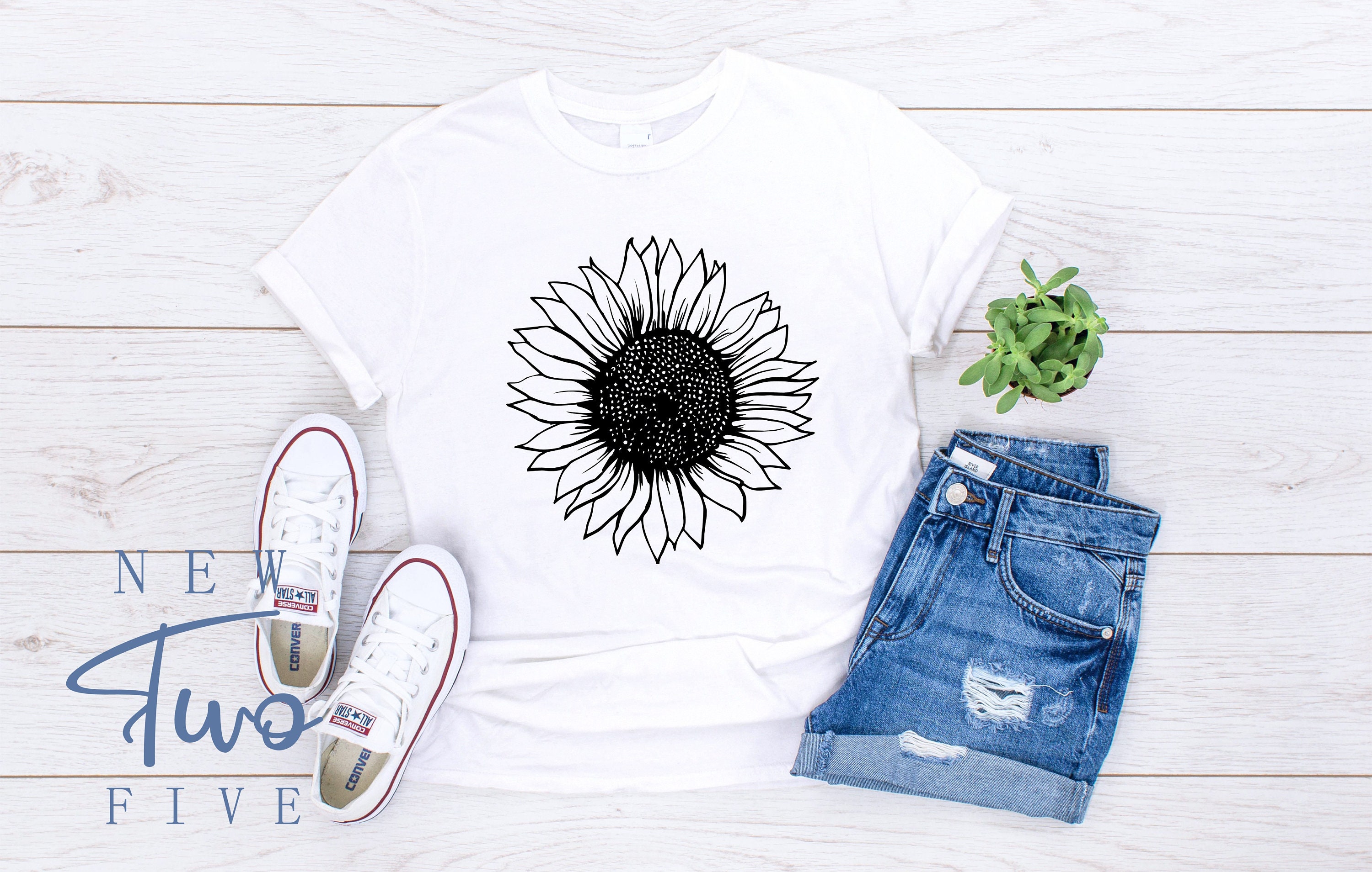 Sunflower Shirtsunflower Shirts for Womenbotanical T - Etsy