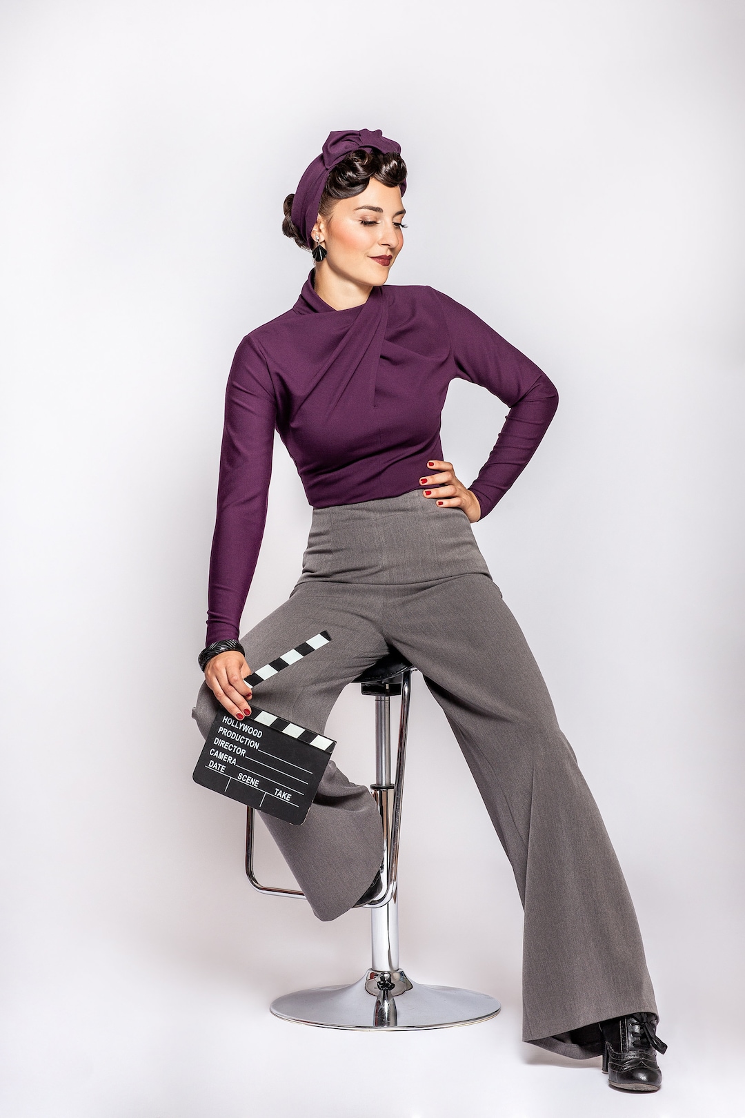 Pants " Boogie", Marlenepants, Highwaist, Vintage Style - Etsy