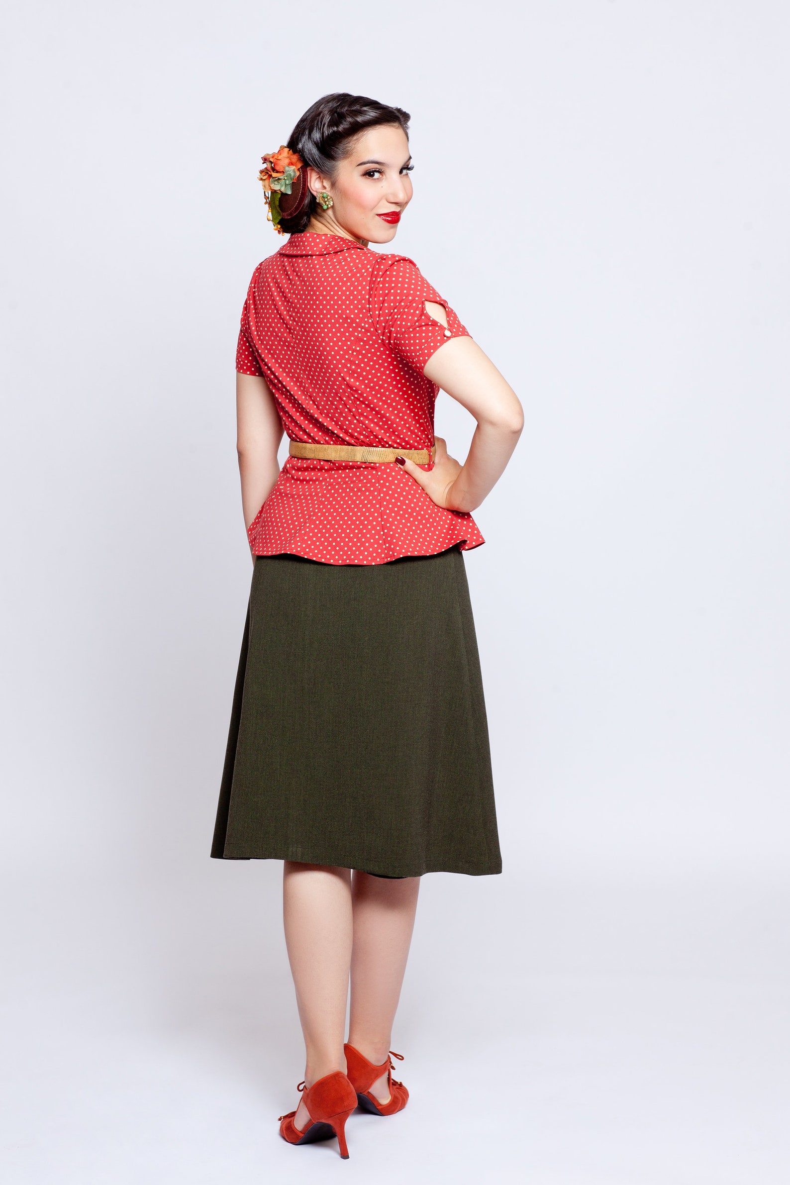 Rock " Eleanor" Kellerfaltenrock im Vintage Stil - Etsy.de
