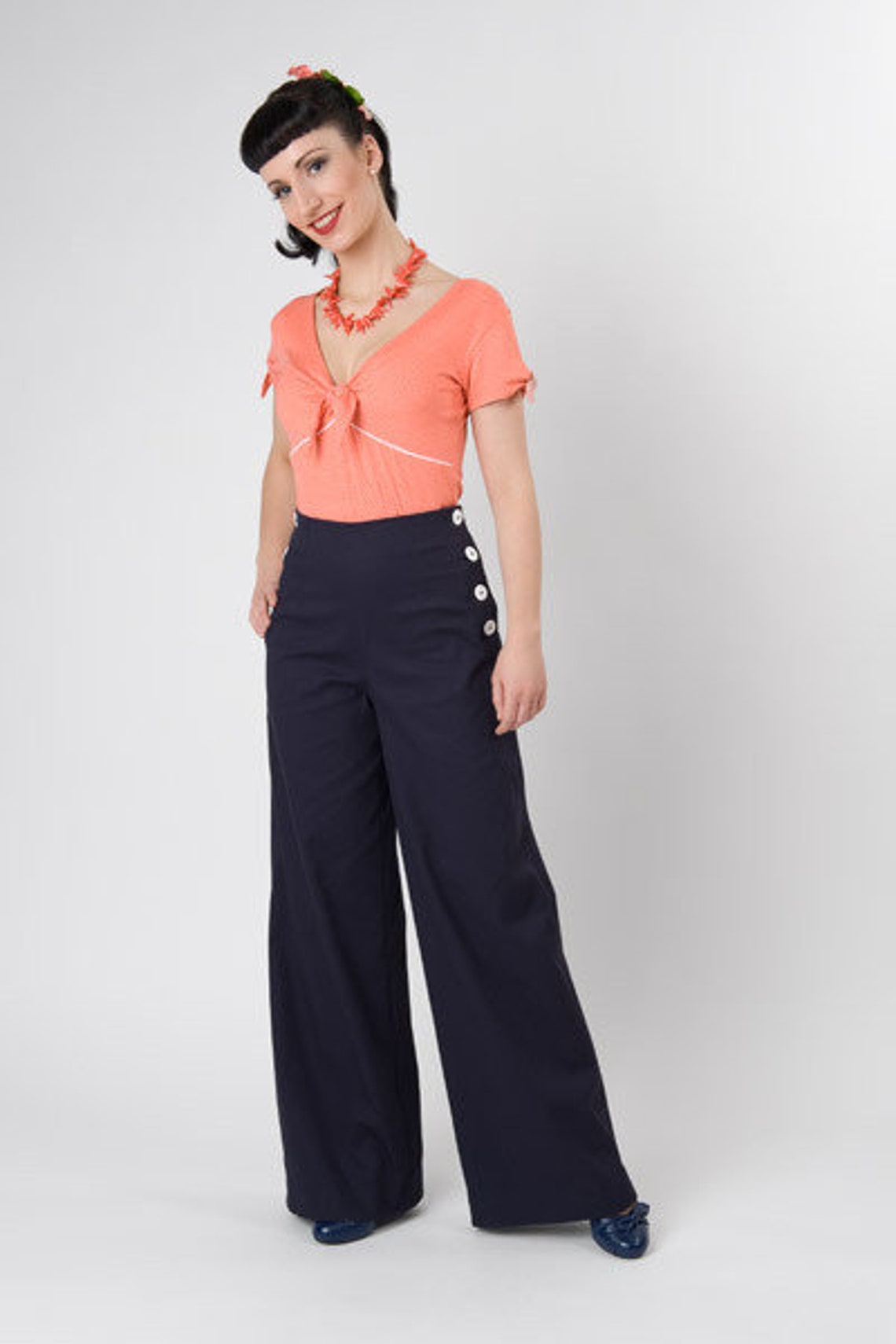 Pants "sailor Boogie", Marlenepants in Vintage Style, 40s Style - Etsy