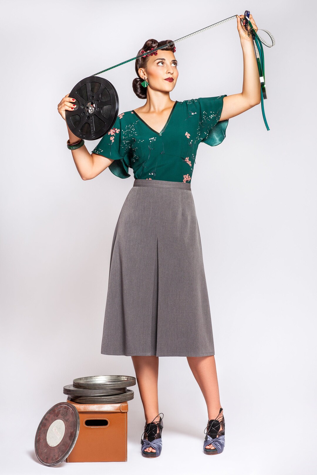 Rock Eleanor Kellerfaltenrock im Vintage Stil - Etsy.de