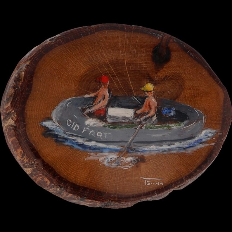 Wood Old Fart Fishing Boat Fish Fisherman Retired 1980s Vintage Belt ...