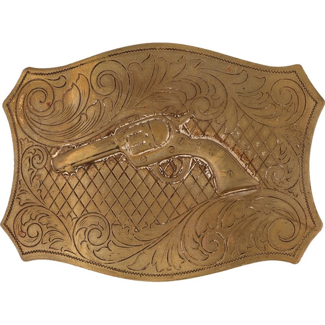 Brass Gunslinger Wild West Cowboy Six Shooter Gun Pistol 60s Vintage ...