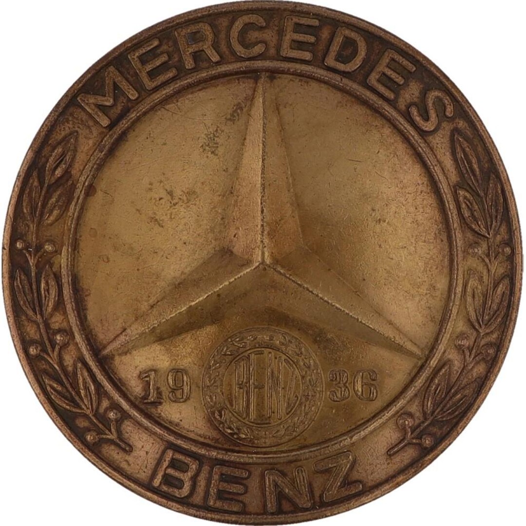 Brass Mercedes Benz 1936 540K Badge Emblem Logo Car 1970s Vintage Belt ...