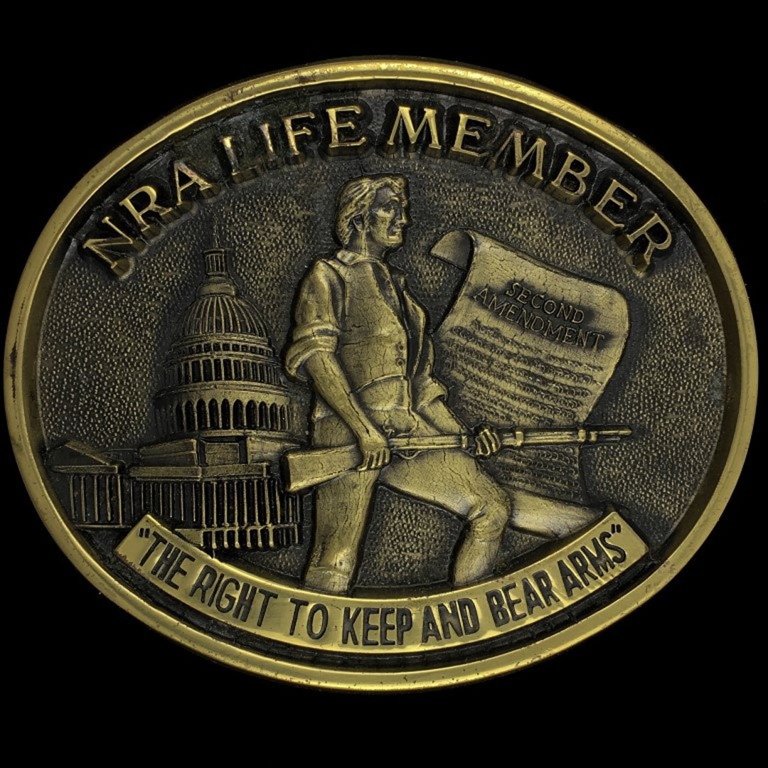 Nra National Rifle Association Life Member Gun Rights Western Nra Brass ...