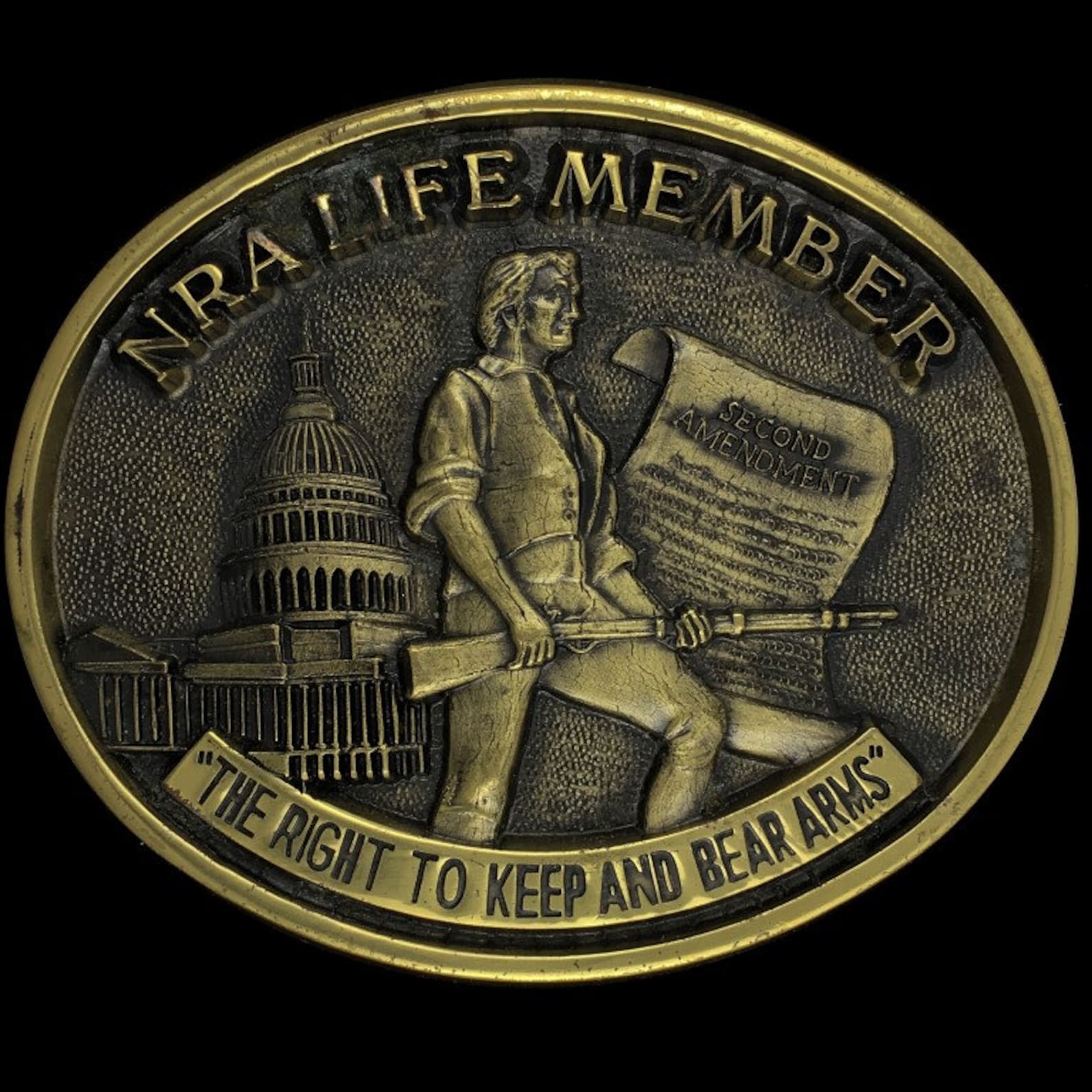 Nra National Rifle Association Life Member Gun Rights Western Nra Brass ...