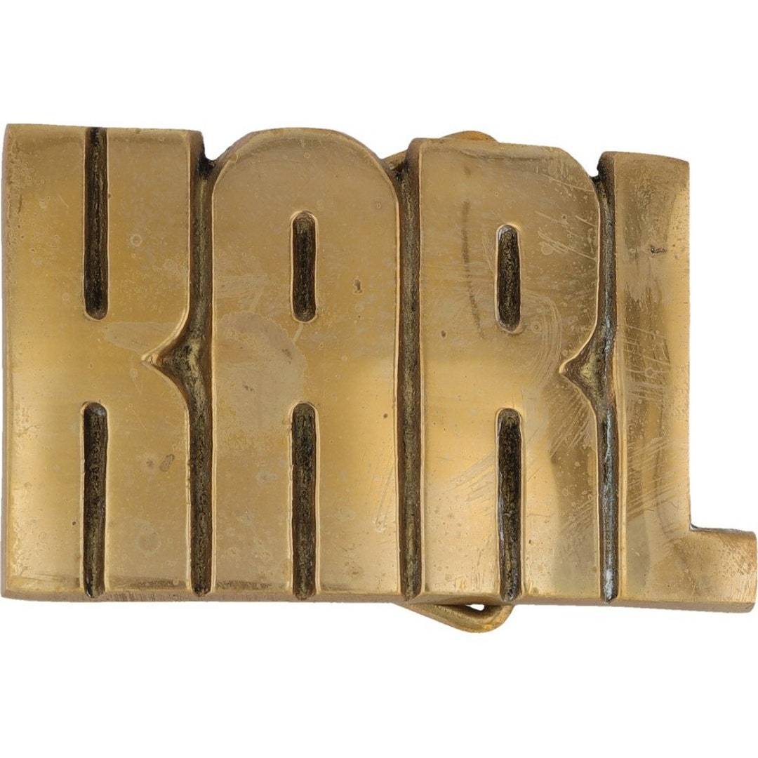 New Brass Karl Name Tag Personalized Hippie Western 1970s Nos Vintage ...