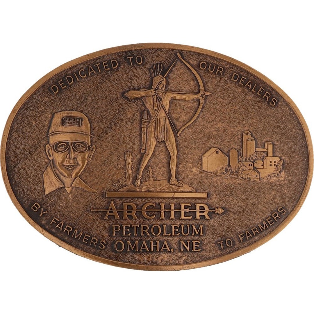 New Brass Archer Petroleum Oil Gas Energy Refining 80s NOS Vintage Belt ...