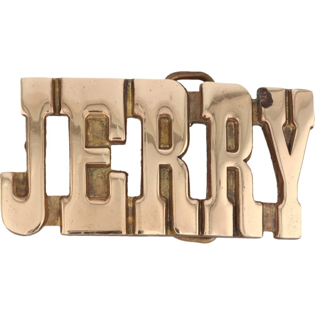New Brass Jerry Gerald Name Old School Hippie Hippy 80s Nos Vintage ...