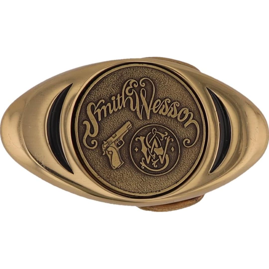 New Brass S & W Smith Wesson Revolver Western Gun Pistol NOS Vtg Belt ...