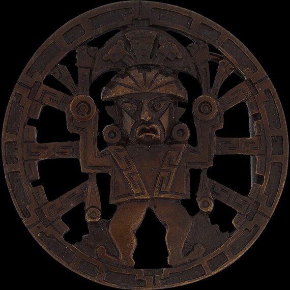 Mayan Aztec Mexican Mexico Sun God Tiki Face Hippie 1… - Gem