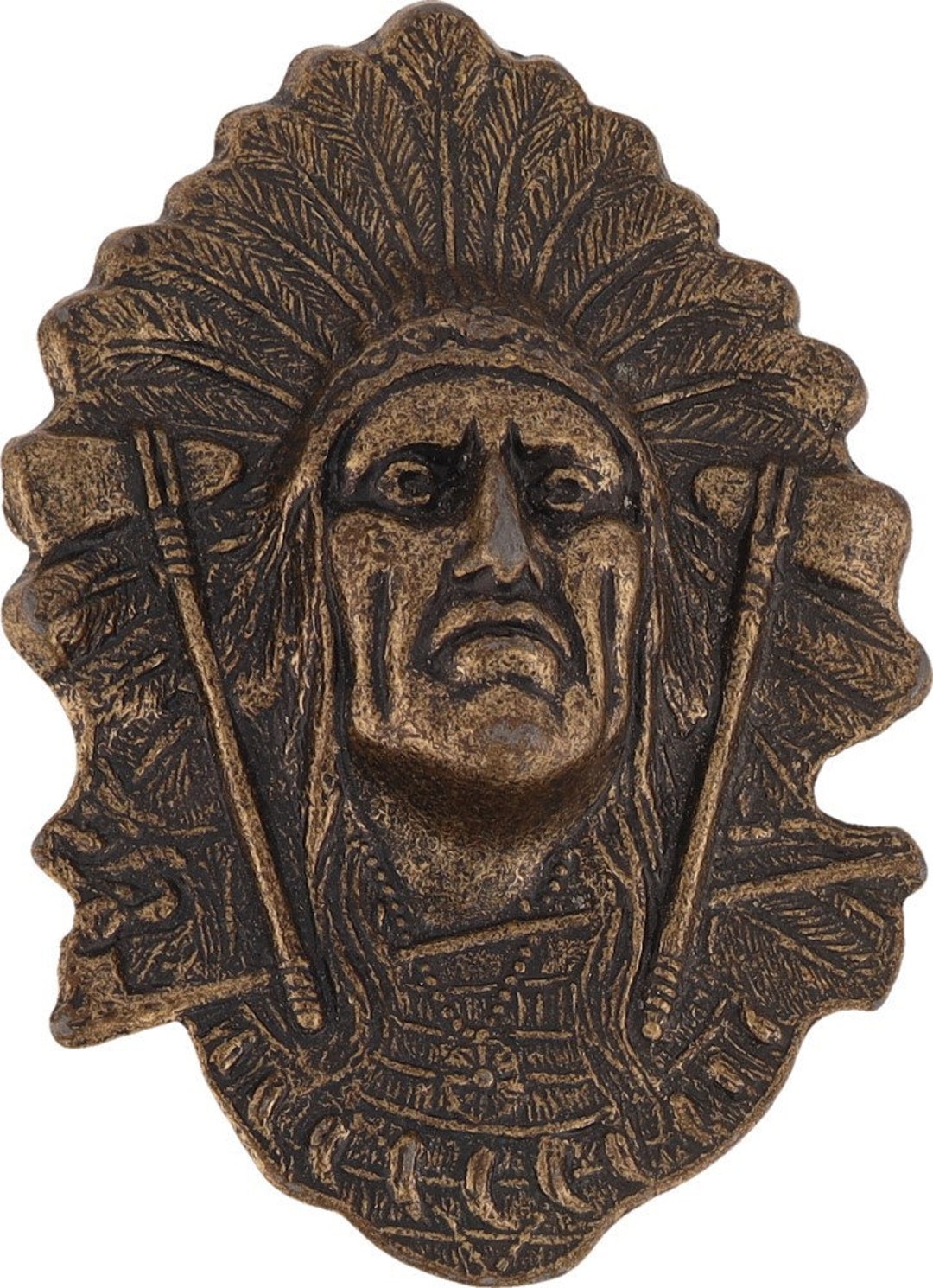 Indian Chief Native American Warrior Peace Pipe Medicine Man Vintage ...