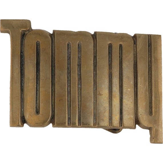 Brass Tommy Tom Thomas Name Tag Hippie Hippy Retro 19… - Gem