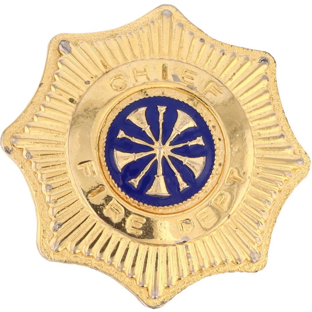 Chief Captain Fire Fighter Firefighter Fireman Dept Logo 1970s Vintage ...