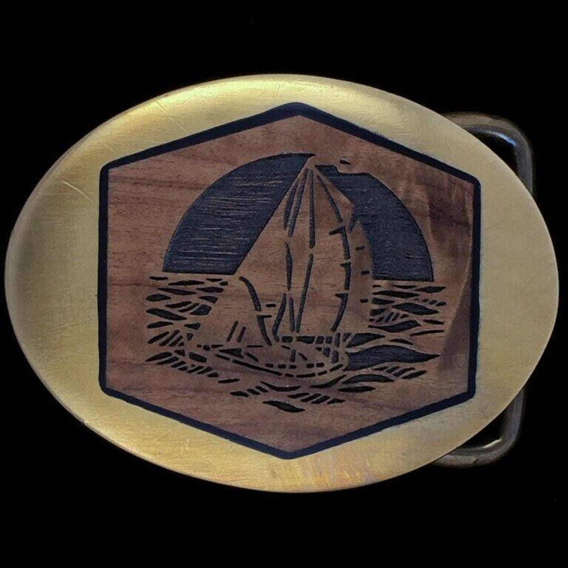 Vintage 1970s Wood Inlay Sail Boat Boat Sailing Boating Nautical Nature ...