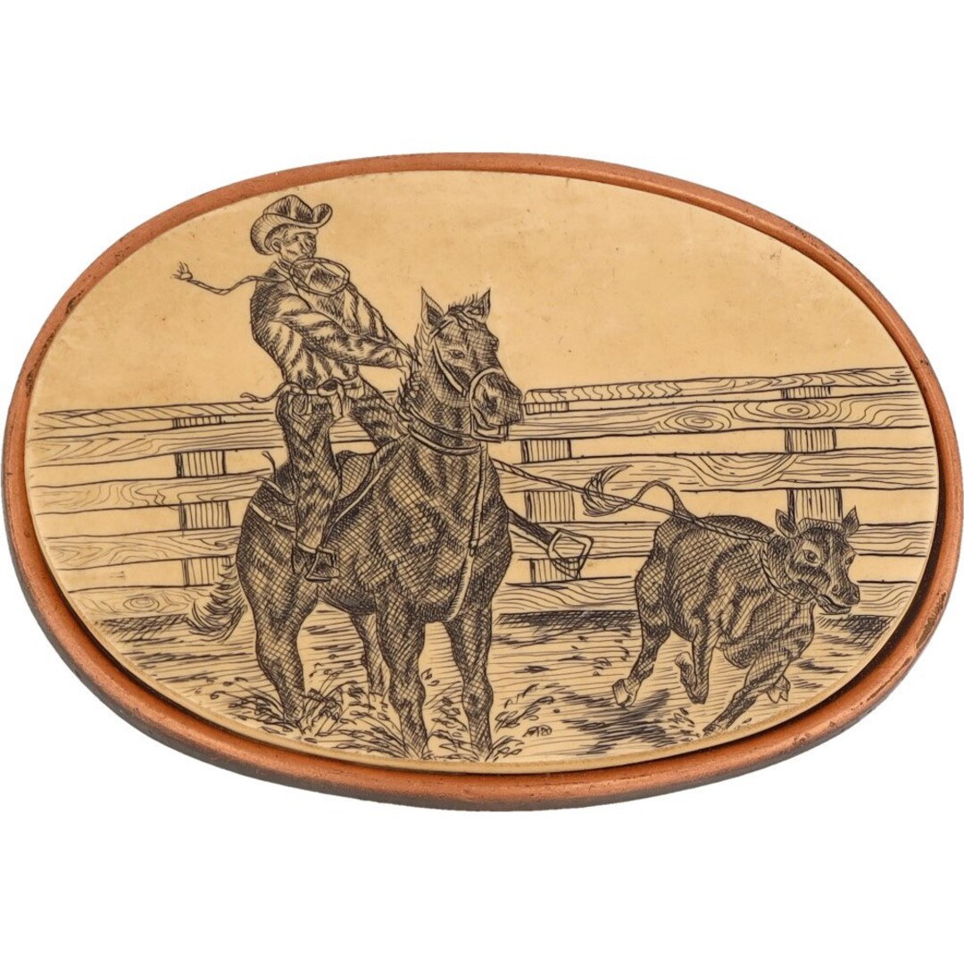 Cowboy Horse Calf Tie Down Roping Western Rodeo Rope NOS Vintage Belt ...