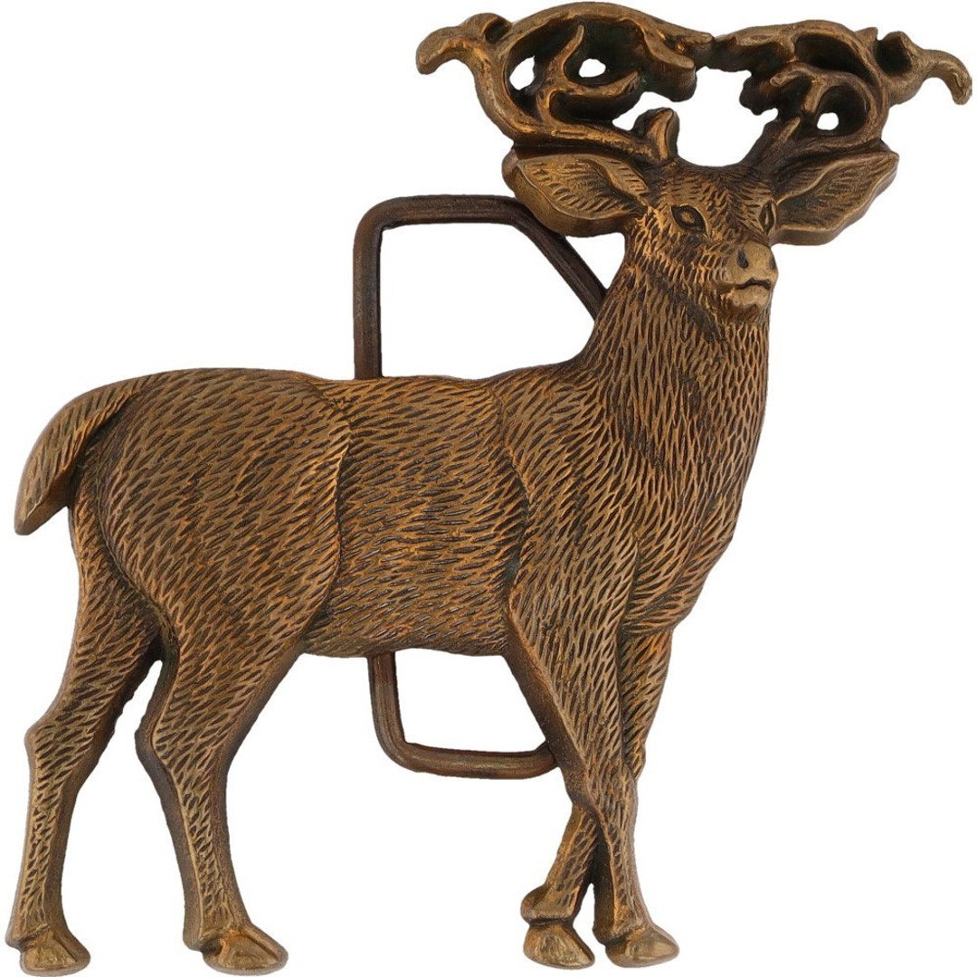 New Brass Deer Buck Stag Hunter Hunting Whitetail 1970s Nos Vintage ...