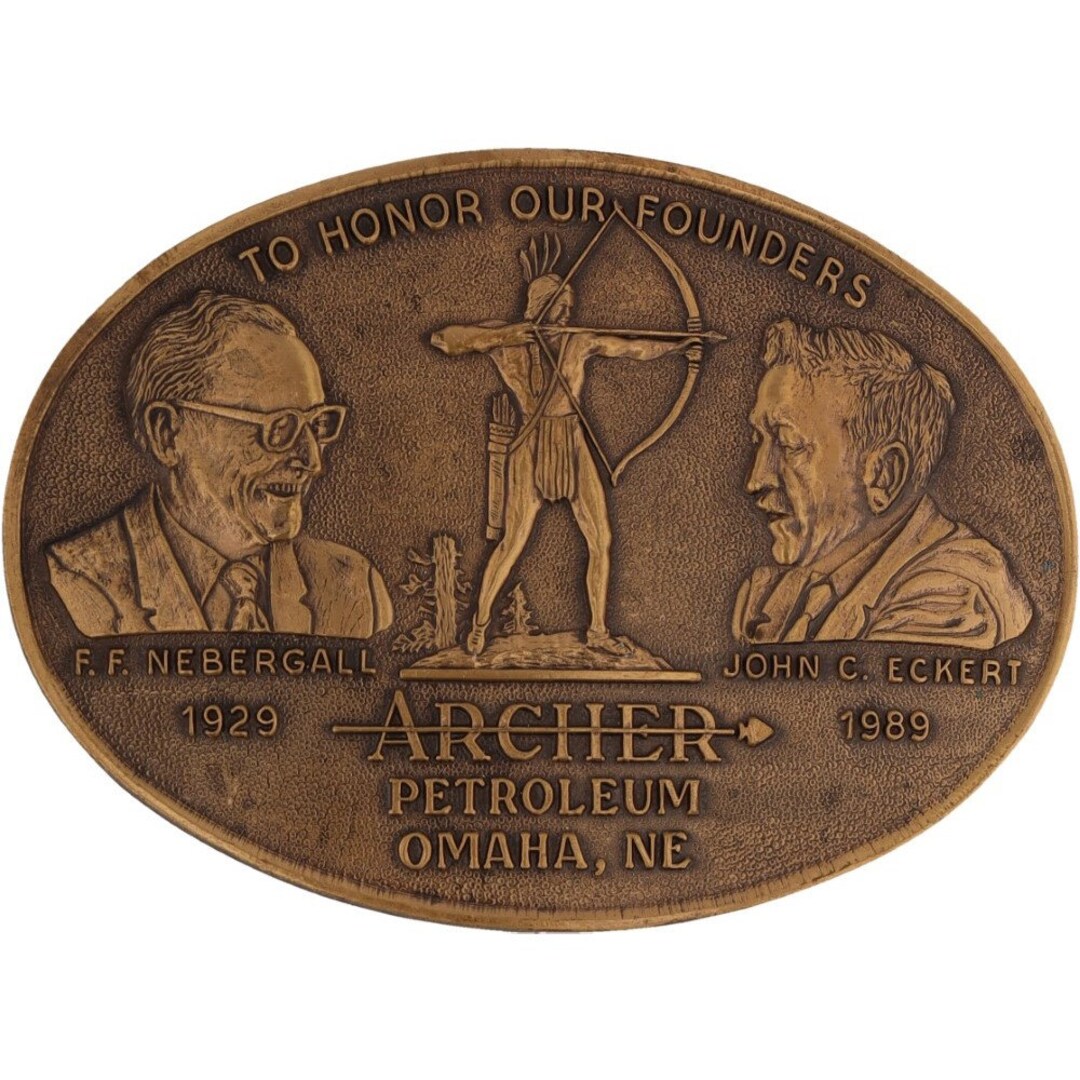 New Brass Archer Petroleum Oil Gas Energy Refining 80s NOS Vintage Belt ...