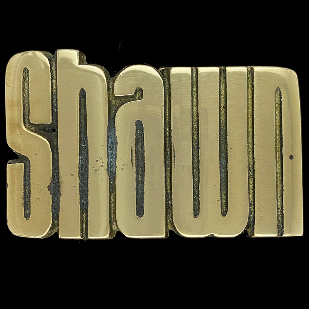 Shawn Personalized Name Retro Old School Hippie Western Solid Brass ...