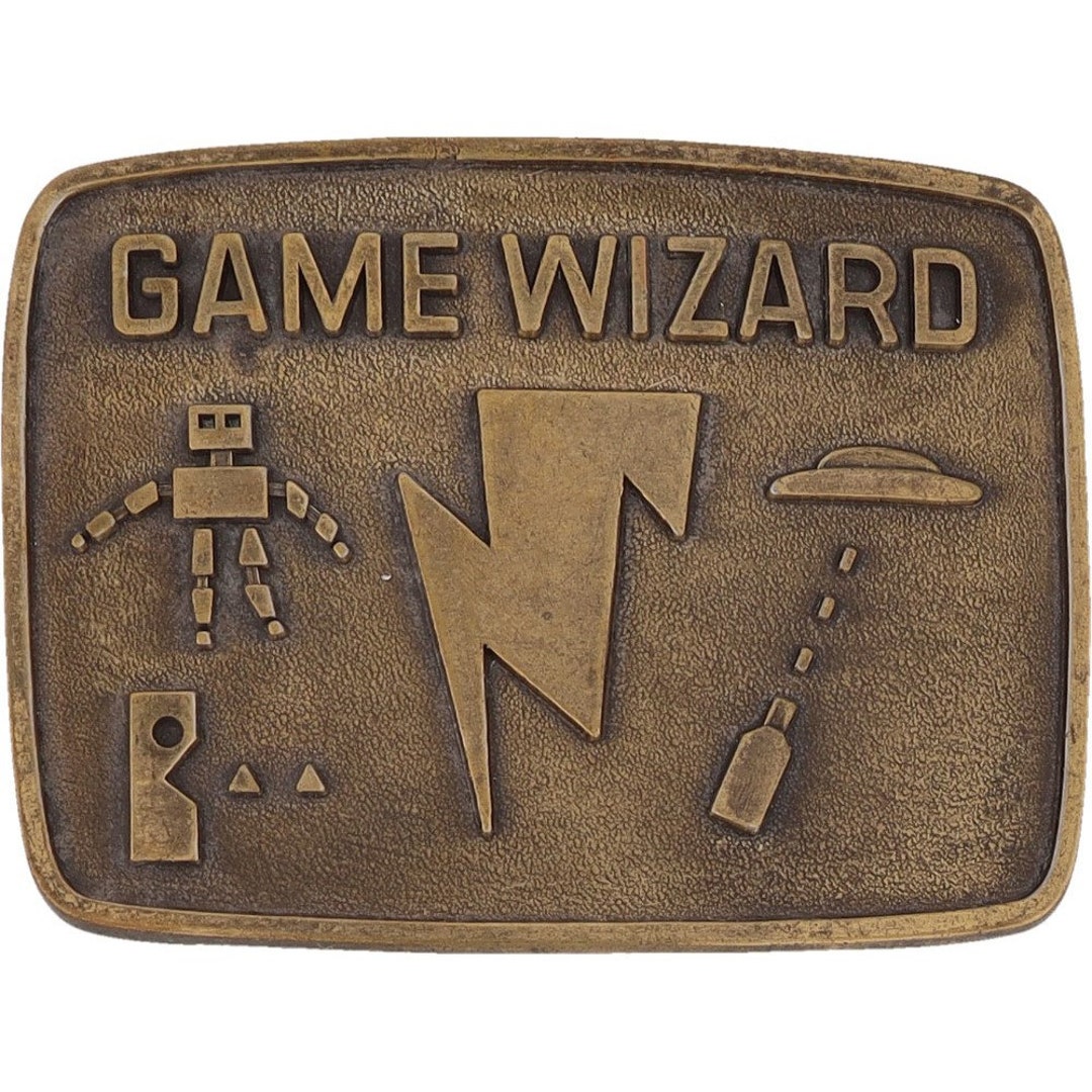 Video Game Wizard Gamer Gaming Atari Arcade Geekery Vintage Belt Buckle ...