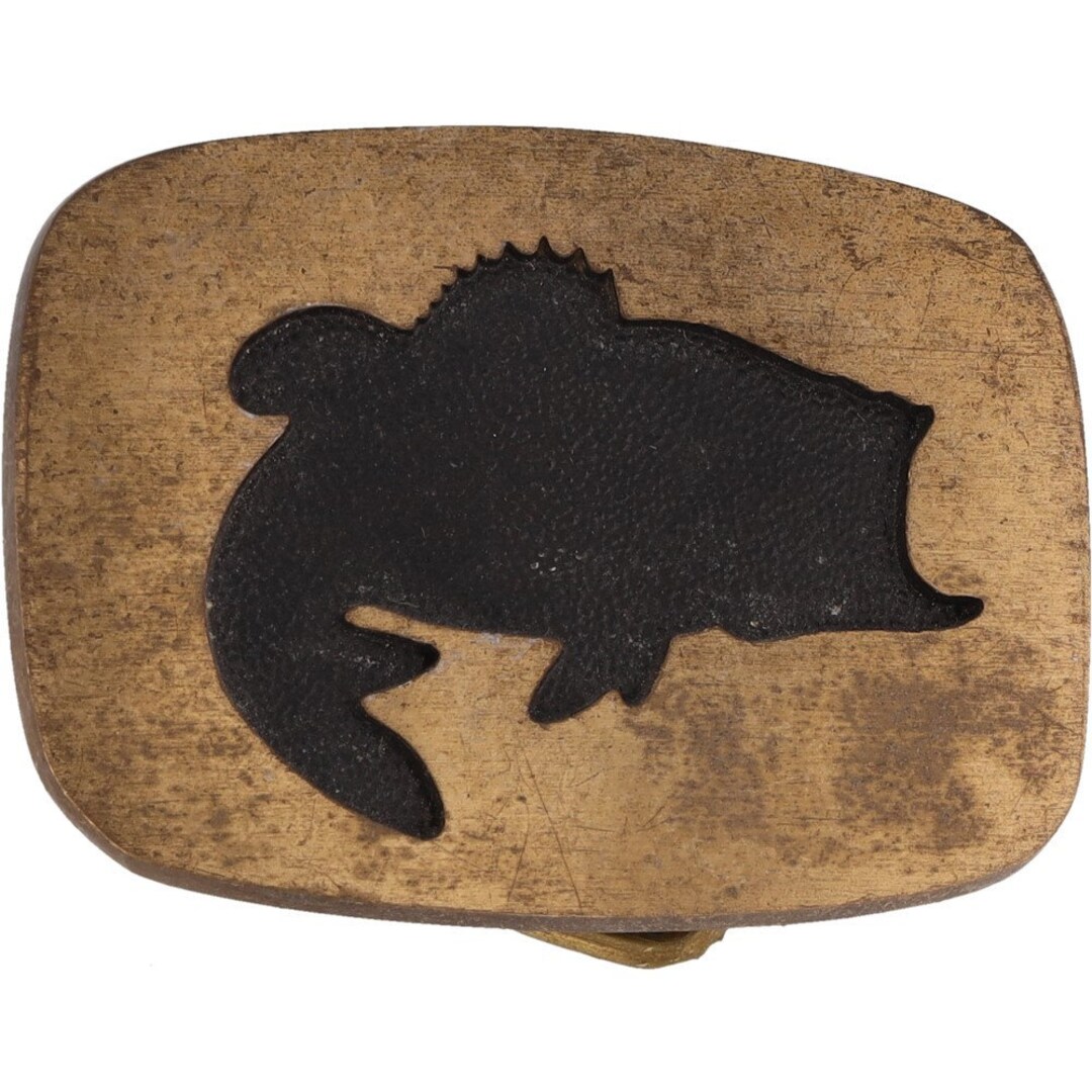 Brass Bass Angler Fishing Fish Fisherman Western Cowboy Master 70s ...