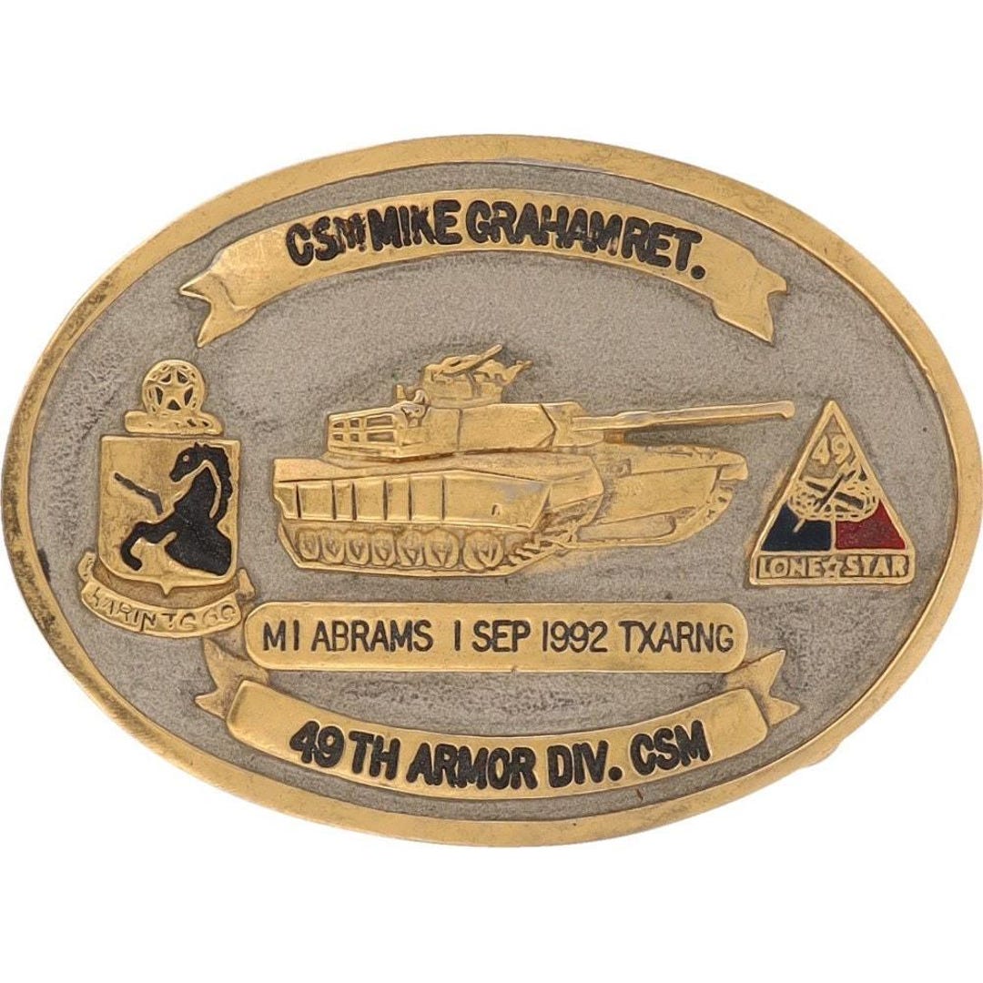 49th Armored Division Texas Lone Star M1 Abrams 1990s Vintage Belt ...
