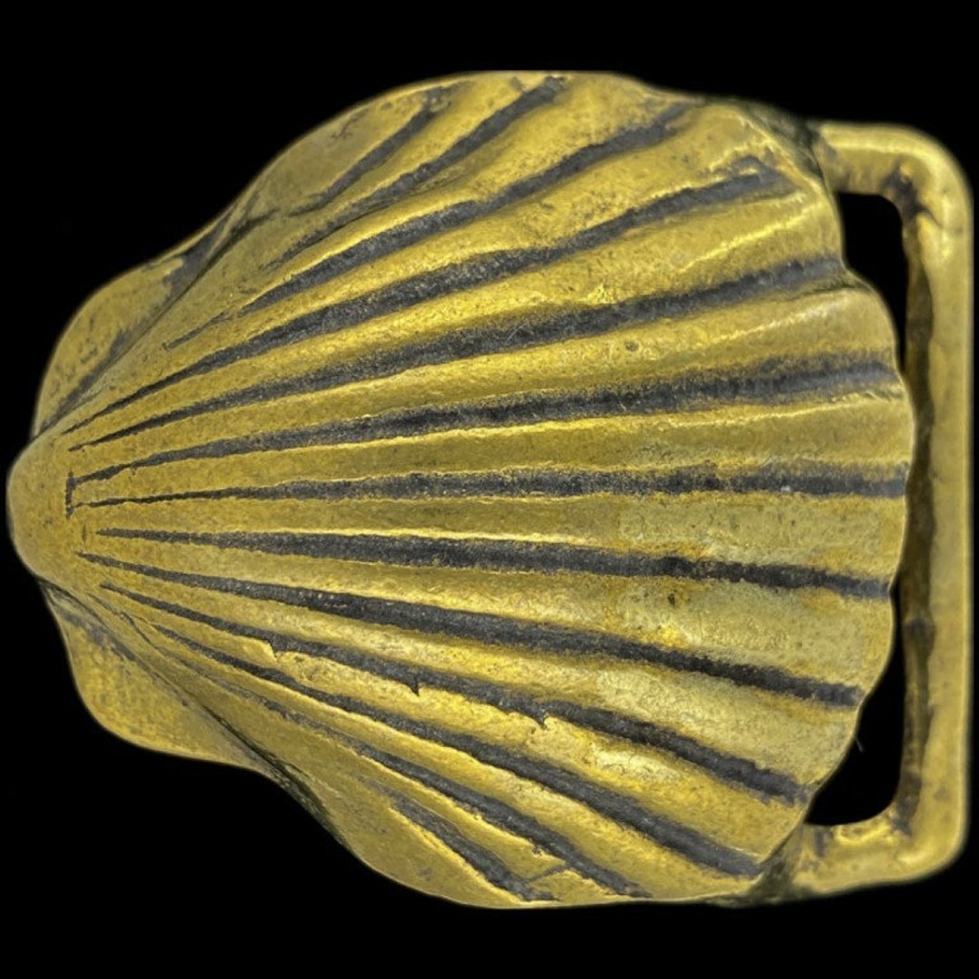 New Brass Sea Shell Ocean Dive Hippie Seashell 1970s NOS Vintage Belt ...