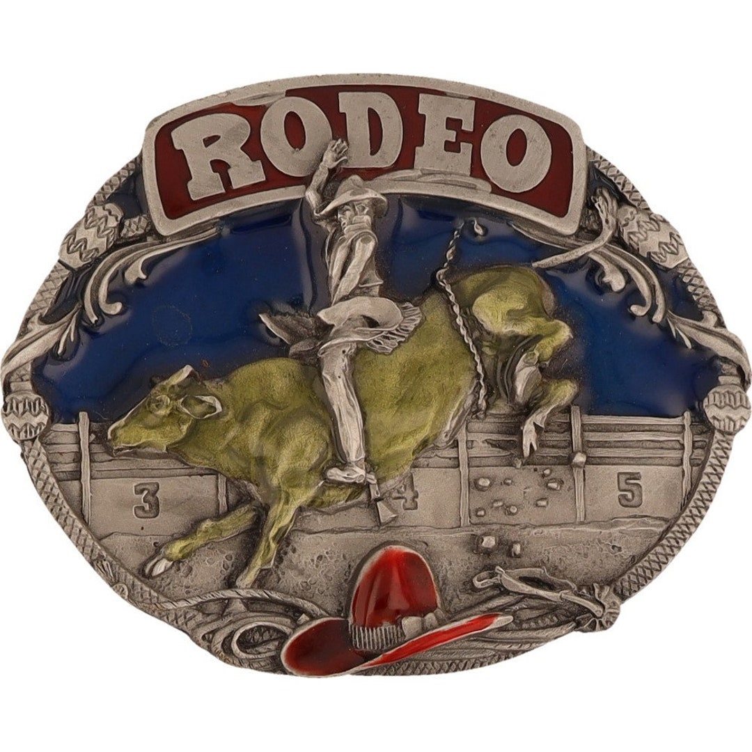 Bull Rider Bucking Ride Rank Bullfighting Rodeo Cowboy Nos Vintage Belt ...