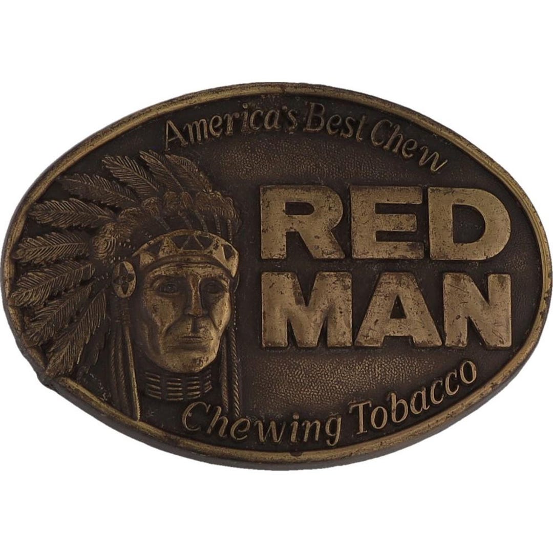 Red Man Chewing Tobacco Chew Dip Western Cowboy 1980s Vintage Belt ...