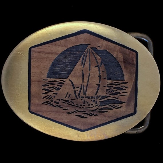 Vintage 1970s Wood Inlay Sail Boat Boat Sailing Boating | Etsy