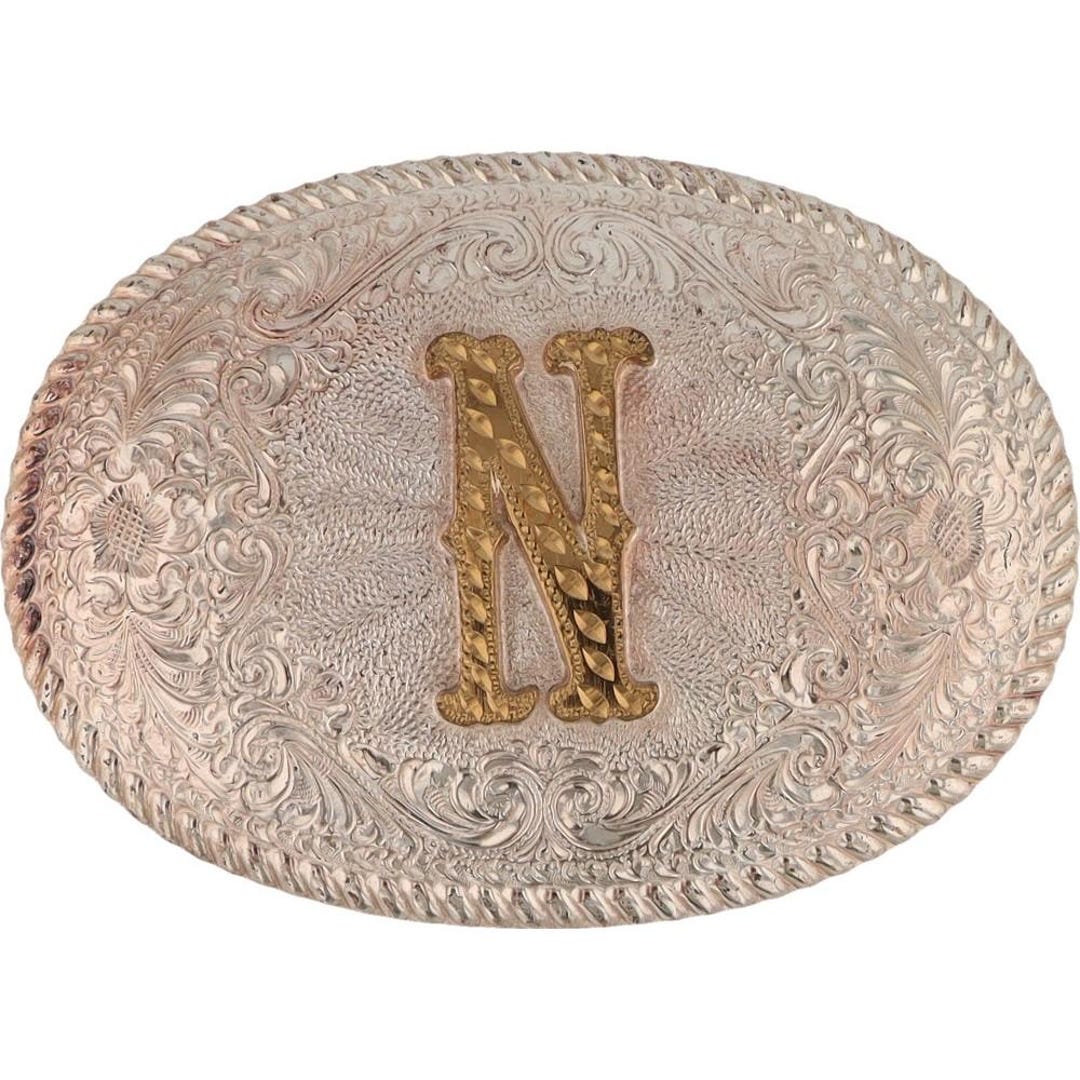 New Silver P N Letter Initial Name Noah Nathan Nick Nate Vintage Belt ...