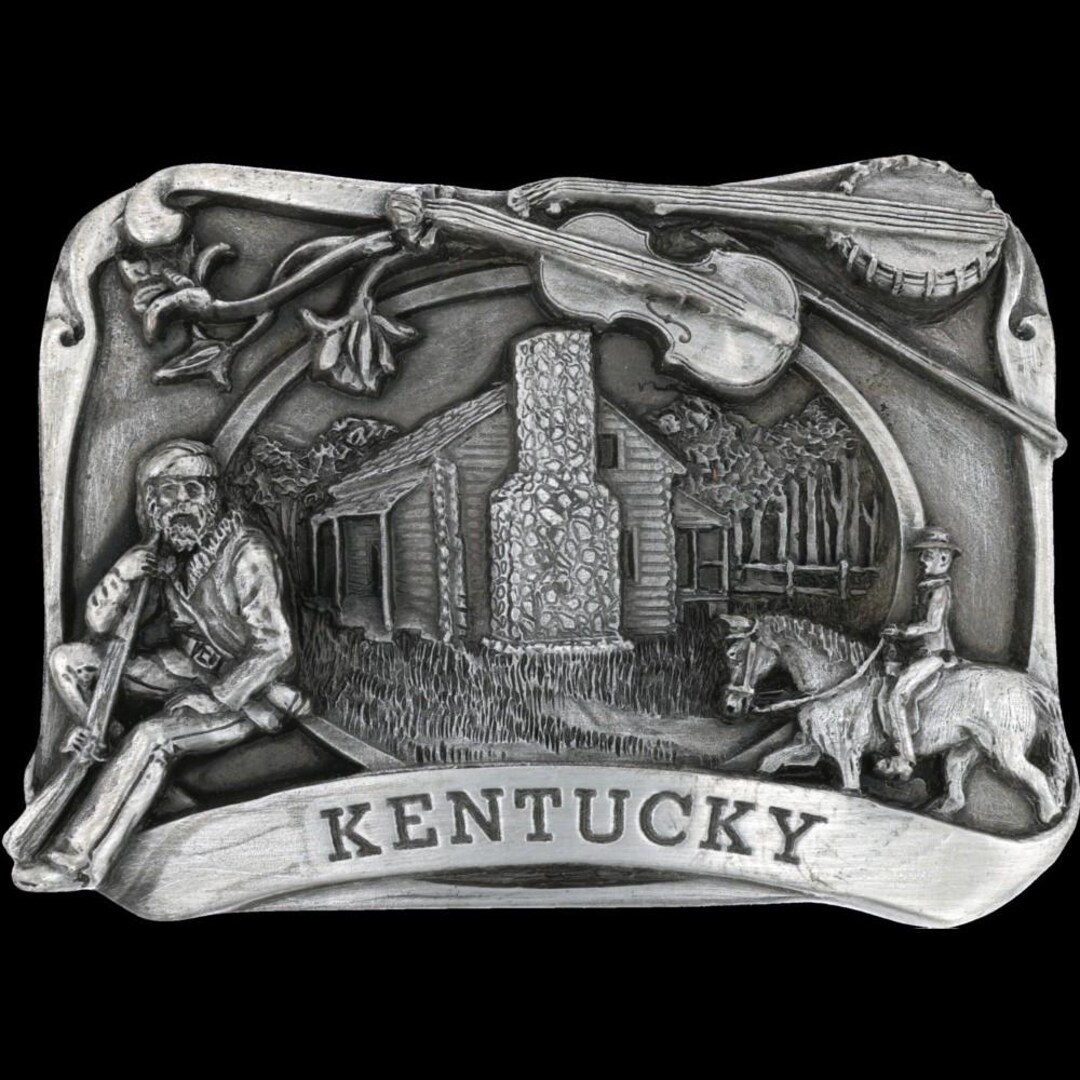 Kentucky Pioneer Cabin Rifle Horse Fiddle Mandolin Appalachian Frontier ...
