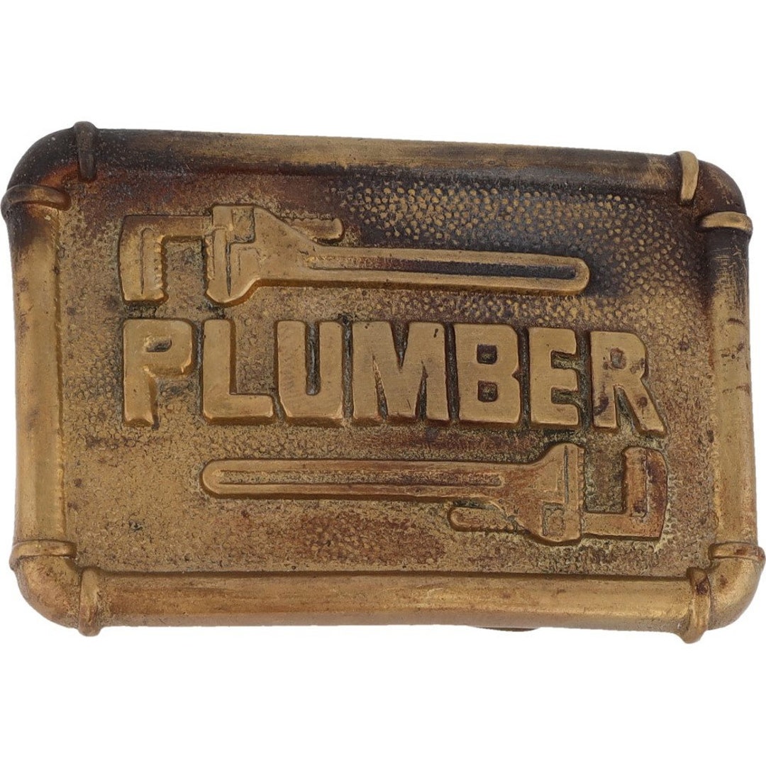 Brass Plumbing Plumber Pipefitter Pipe Wrench Tool 1970s Vintage Belt ...