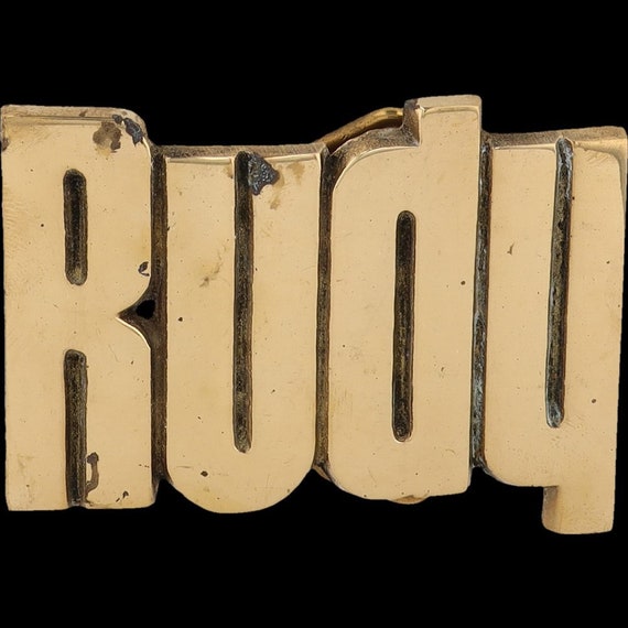 New Brass Rudy Rudolf Rudolph Name Tag 70s Nos Vintag… - Gem