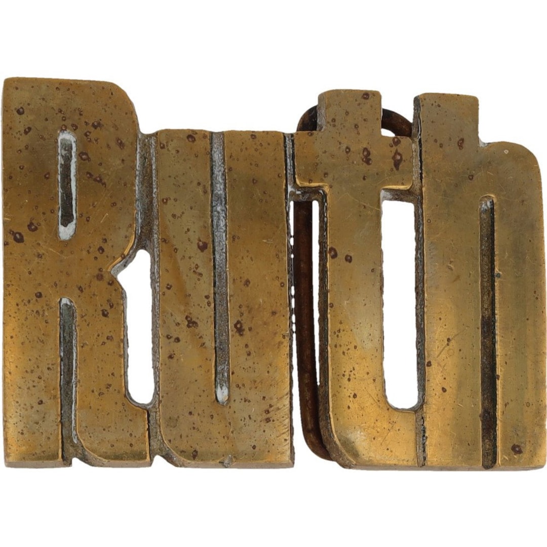 New Brass Ruth Ruthie Custom Name Tag Hippie 1970s Nos Vintage Belt ...