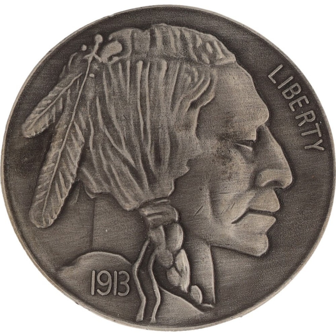 New 1913 Indian Gold Liberty Coin Native American 1970s Nos Vintage ...