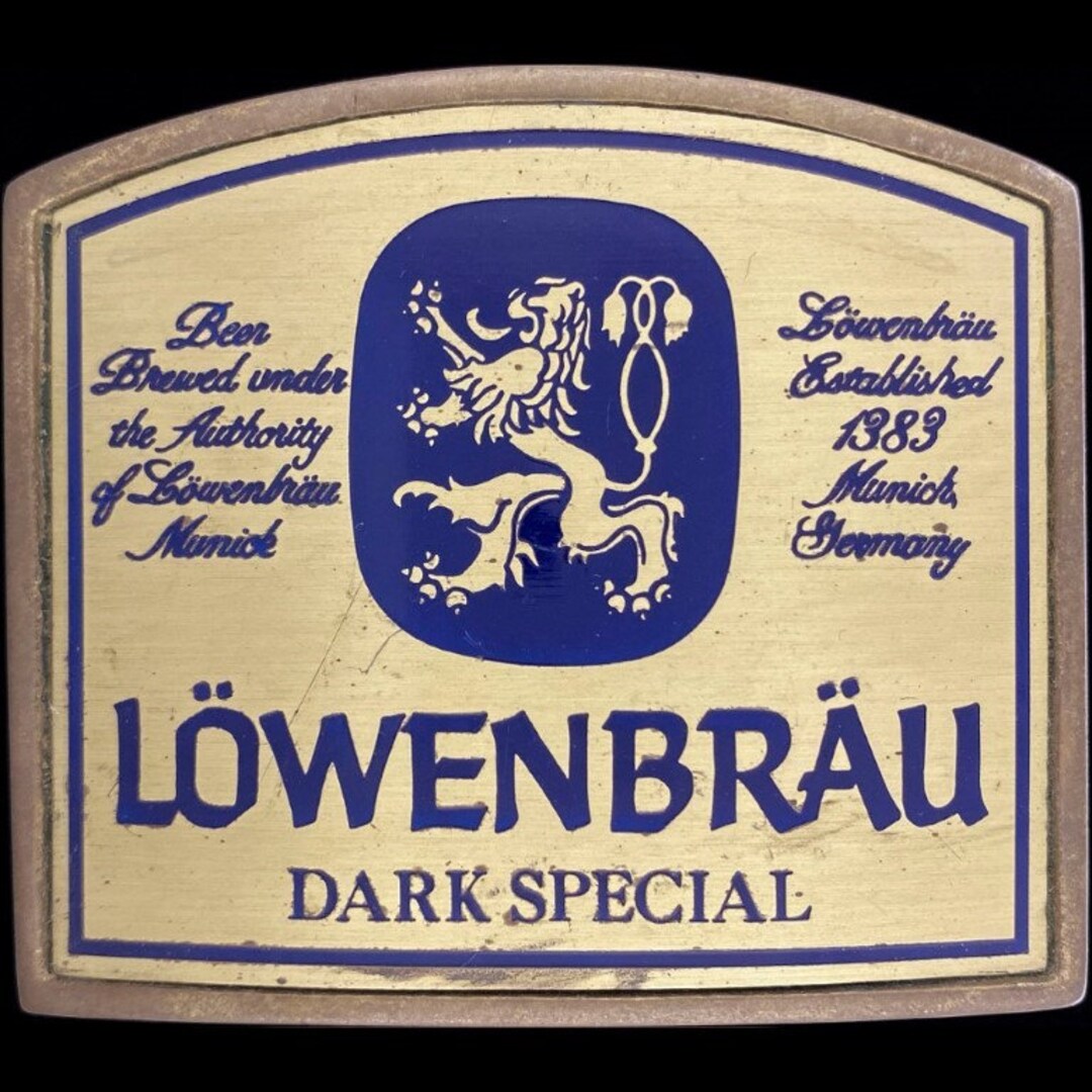Brass Lowenbrau Beer Crest Lion German Germany 1970s Vintage Belt ...