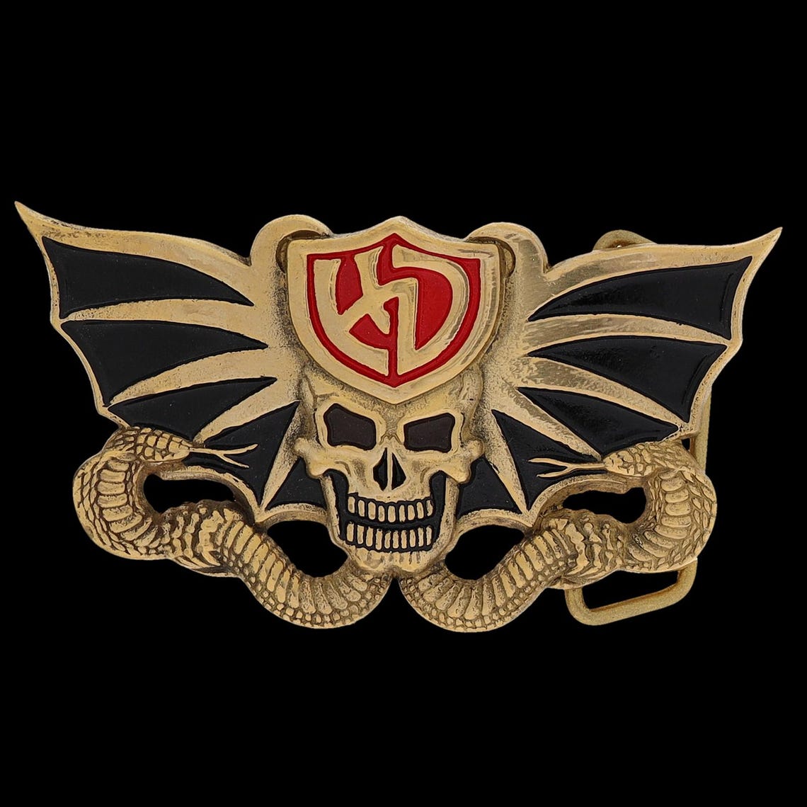 New Rare Brass Harley Davidson Bat Skull Snake Gothic Motorcycle Biker ...