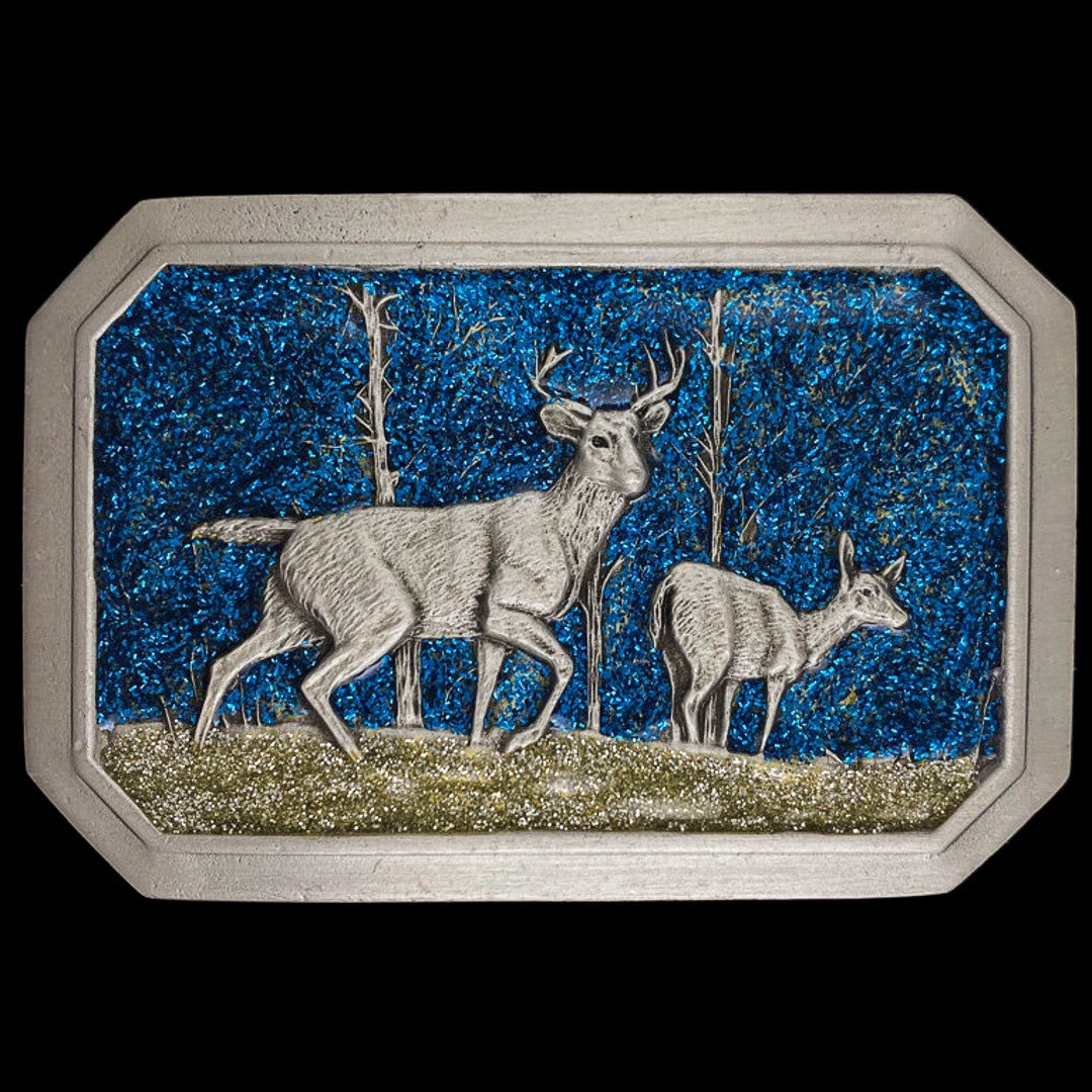 Doe Buck Deer Stag Tree Hunter Hunting Animal Art Artwork Wildlife ...