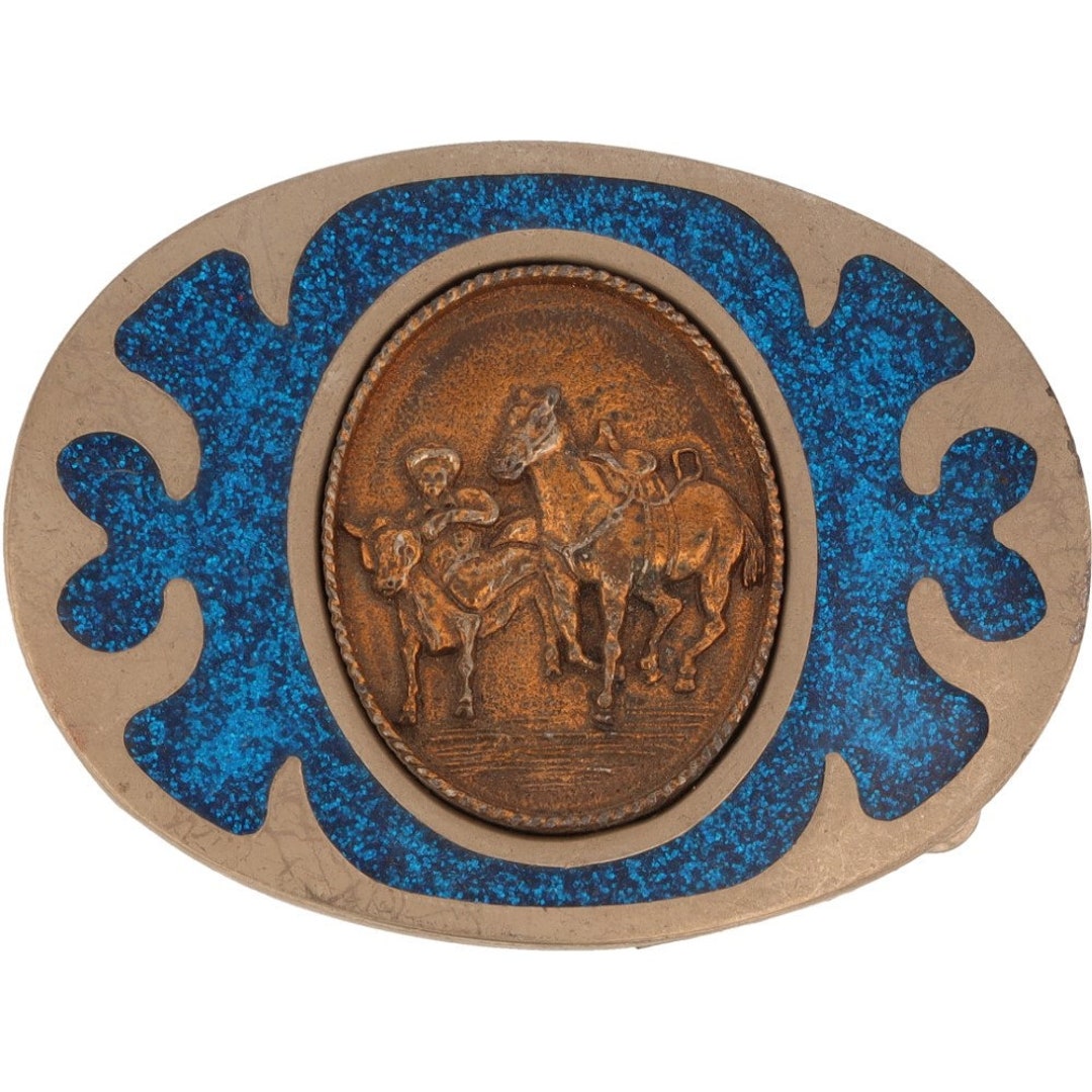 Cowboy Horse Calf Tie Down Roping Western Rodeo Country 80s Vintage ...