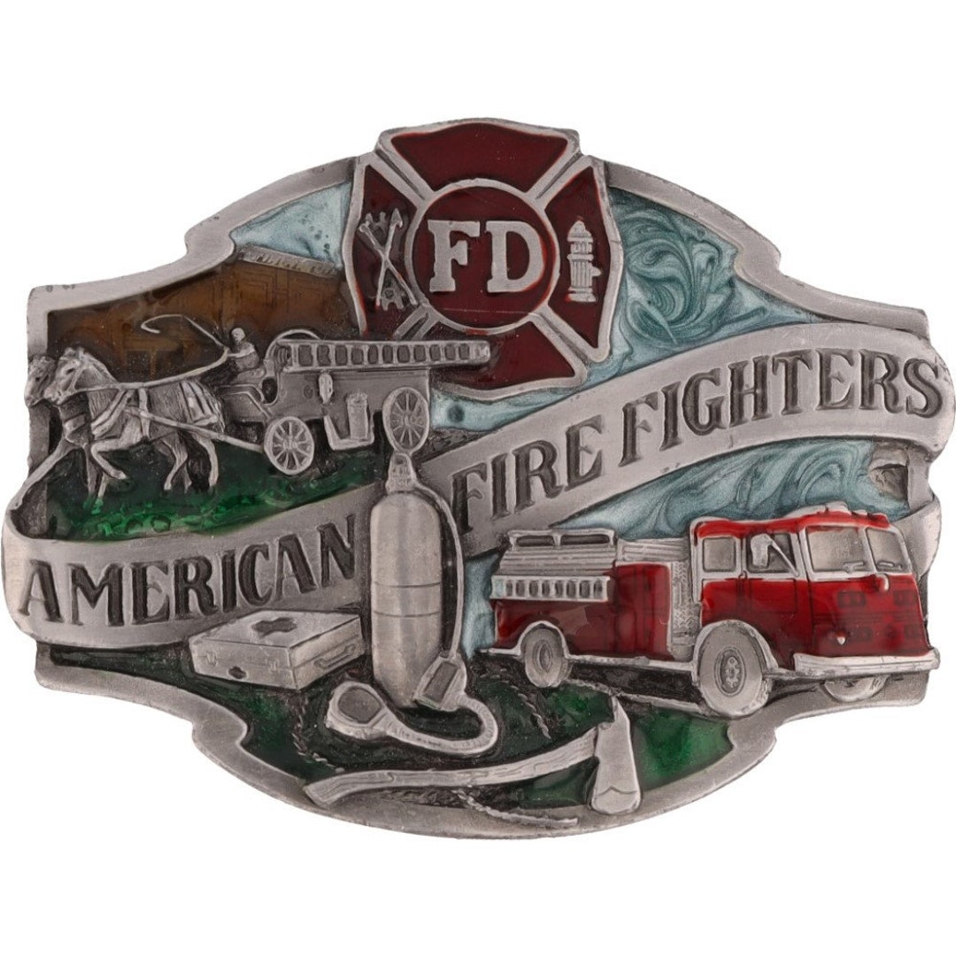 Fire Fighter Firefighter Fireman Dept Volunteer Logo 1980s Vintage Belt ...