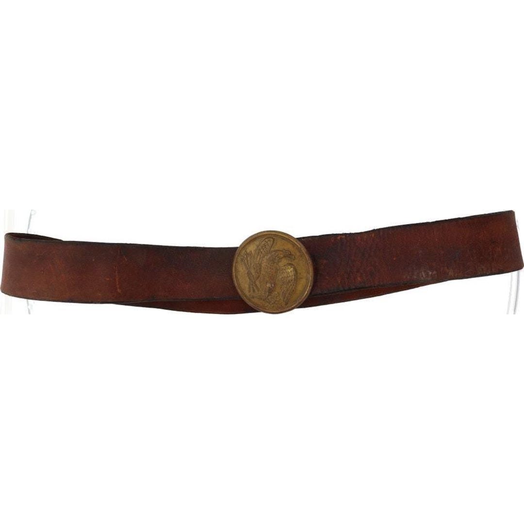 Brass Civil War Style Cartridge Box Sling Eagle Plate 1861 Vintage Belt ...