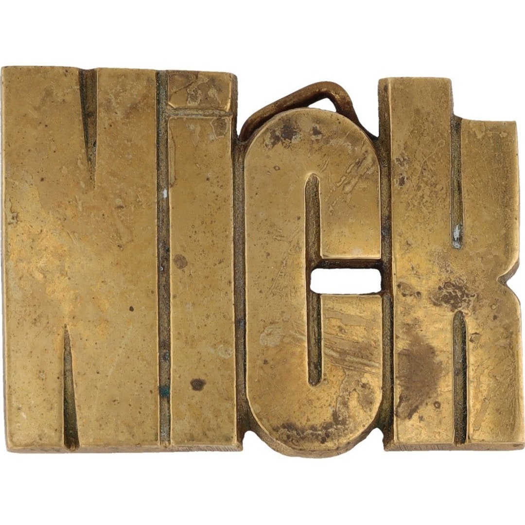 New Brass Nick Nicholas Name Tag Hippie Western 1970s Nos Vintage Belt ...