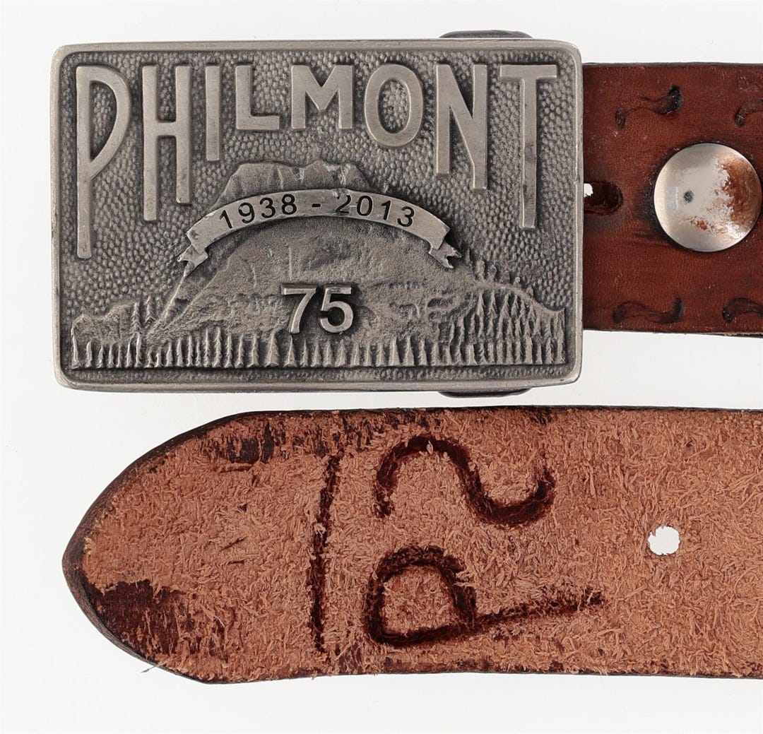 Philmont Scout Ranch 75th Anniversary Tooth of Time Leather Belt Buckle ...
